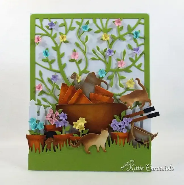 Outdoor Garden Dies with Wheelbarrow, Watering Can and Flower Pots ...