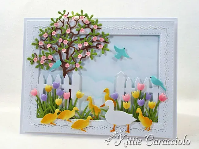 Die Cut Spring Duck Scene - Kittie Kraft