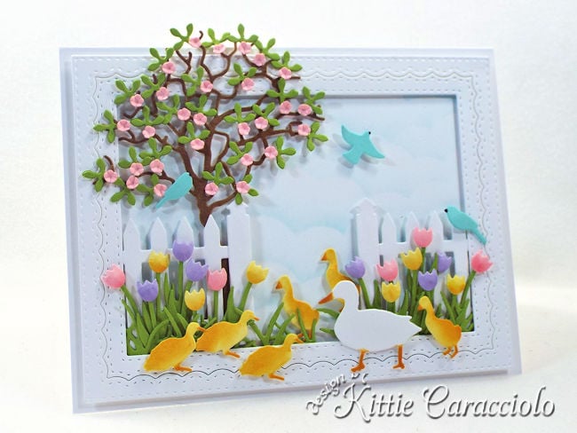 Die Cut Spring Duck Scene - Kittie Kraft