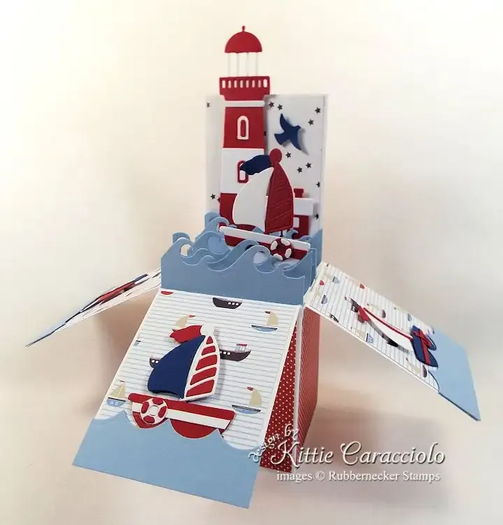 Lighthouse Pop Up Box Card - Kittie Kraft