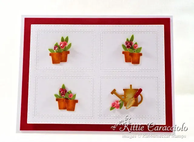 Clean and Simple Flower Pots Card - Kittie Kraft