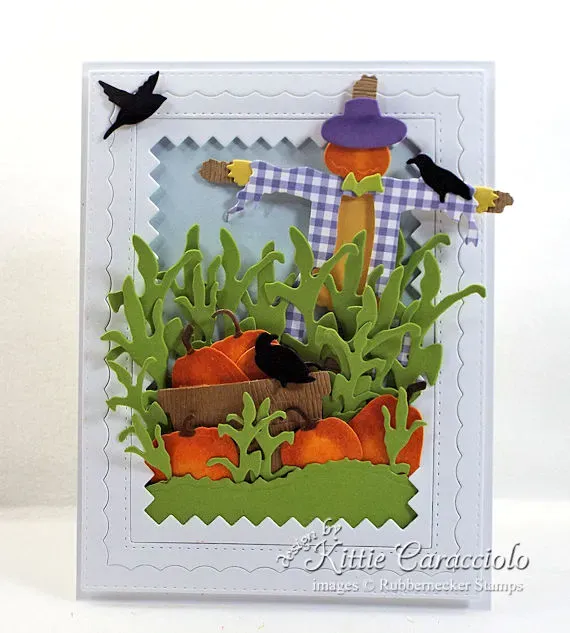 Scarecrow and Pumpkins Card - Kittie Kraft