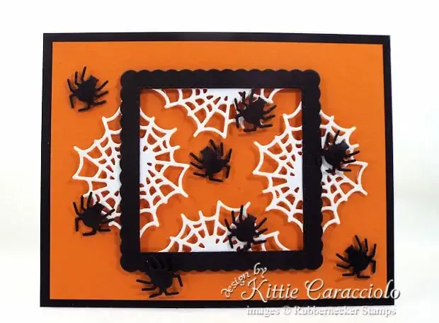 Halloween Card with Spiders - Kittie Kraft