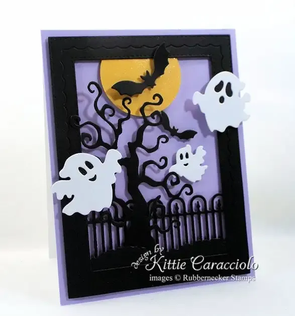 Halloween Ghosts and Bats Card - Kittie Kraft