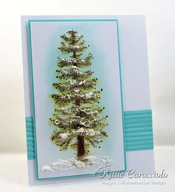 Snowy Pine Tree Card - Kittie Kraft