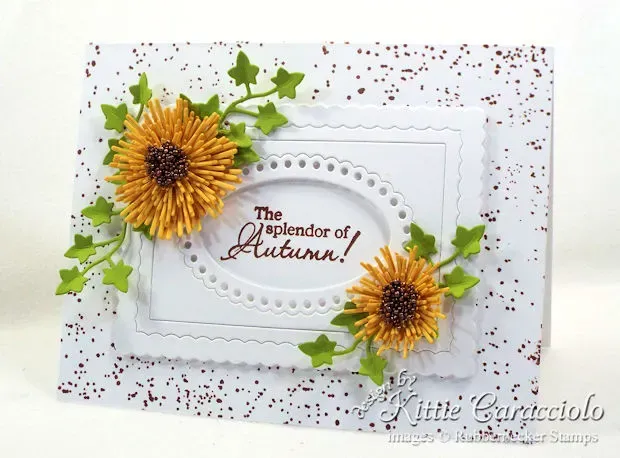 Autumn Paper Flowers Card - Kittie Kraft
