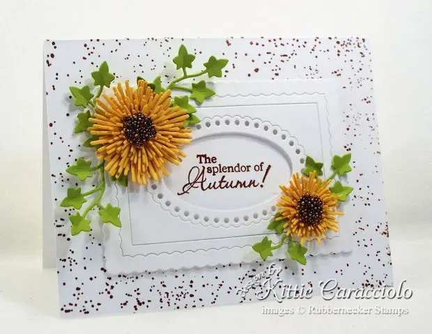 Autumn Paper Flowers Card - Kittie Kraft