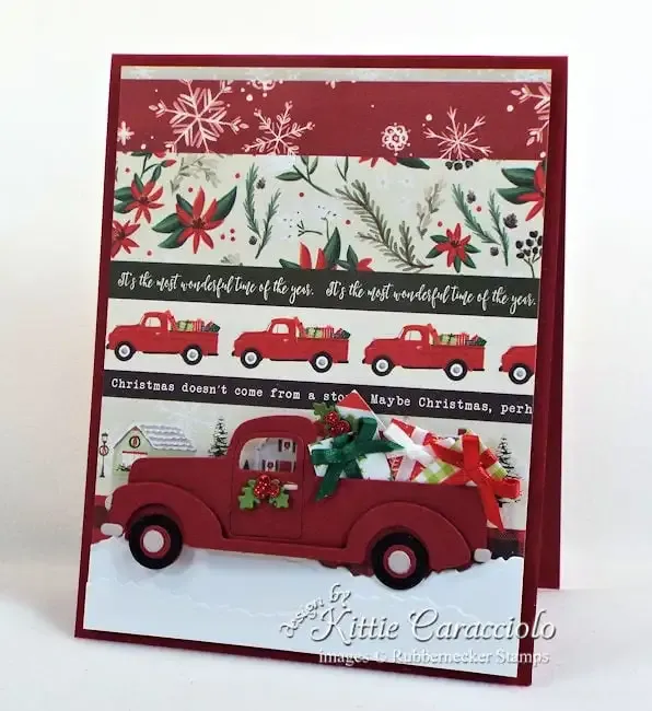 Clean and Simple Truck Christmas Card - Kittie Kraft