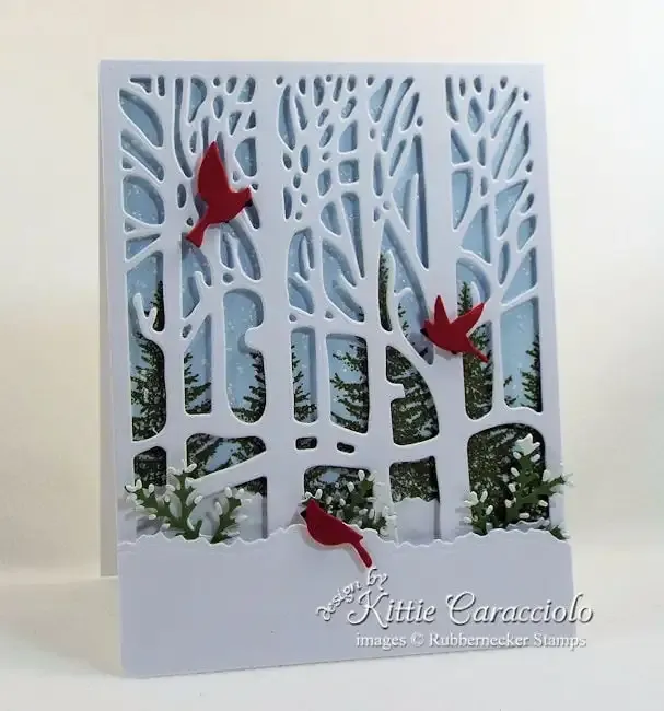 Winter Tree Scene Card - Kittie Kraft