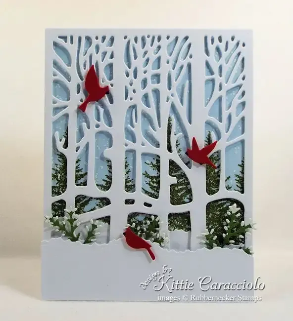 Winter Tree Scene Card - Kittie Kraft