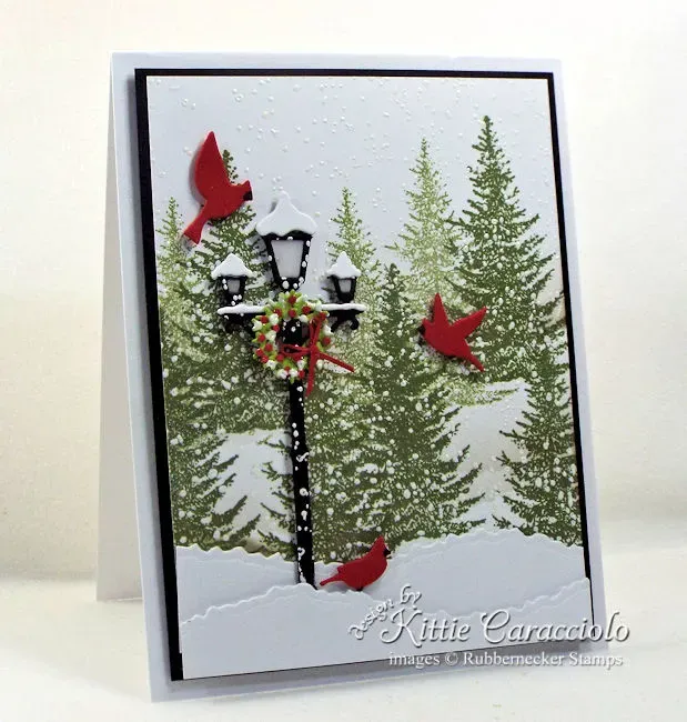 Lamp Post Christmas Card - Kittie Kraft