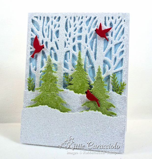 Winter Scene Christmas Card - Kittie Kraft