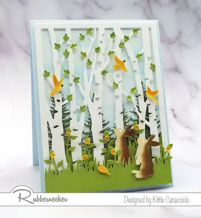 A Birch Tree Die Cut Card - Kittie Kraft