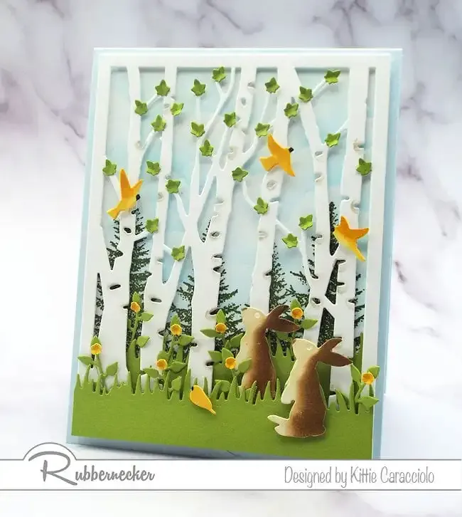 A Birch Tree Die Cut Card - Kittie Kraft