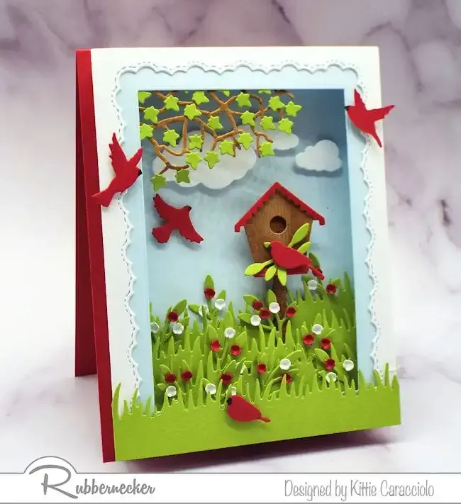 How to Make a Shadow Box Greeting Card Fit For the Birds! - Kittie Kraft