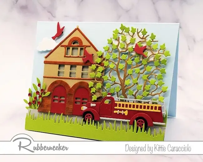 Vintage Fire Truck and Fire House - Kittie Kraft