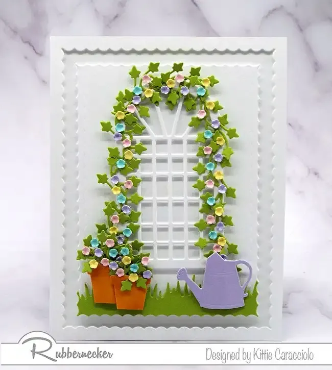 Spring Garden Trellis Card - Kittie Kraft