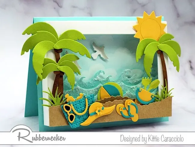Shadow Box Frame Beach Scene and Video Tutorial - Kittie Kraft