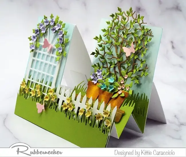 Dressing Up A Premade Stair Step Card - Kittie Kraft