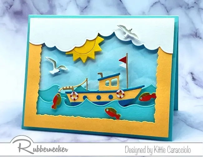 A Handmade Fishing Boat Card - Kittie Kraft