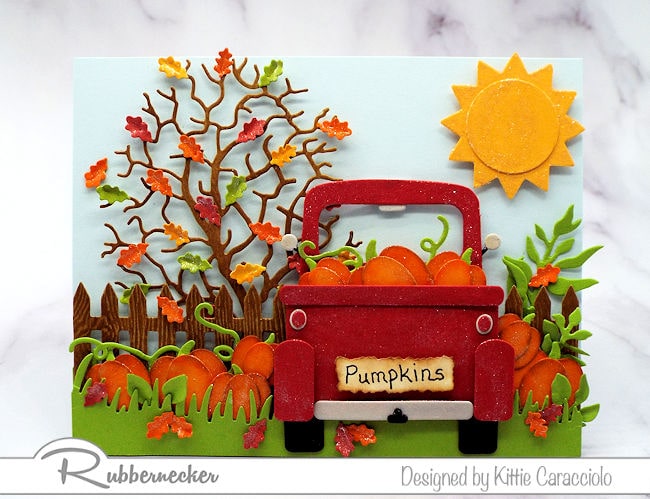 Handmade Red Truck Cards For Fall! - Kittie Kraft