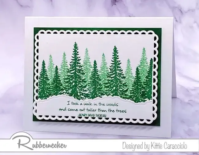 More Pretty Pine Tree Cards! - Kittie Kraft