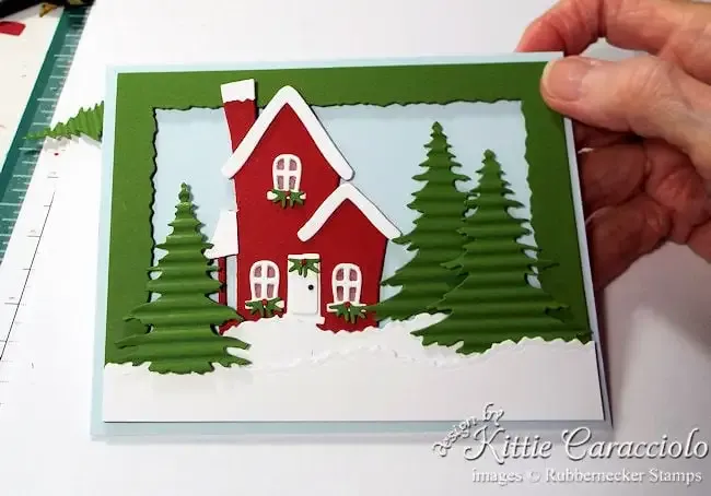 Making Die Cut Christmas Cards With Dimension - Kittie Kraft