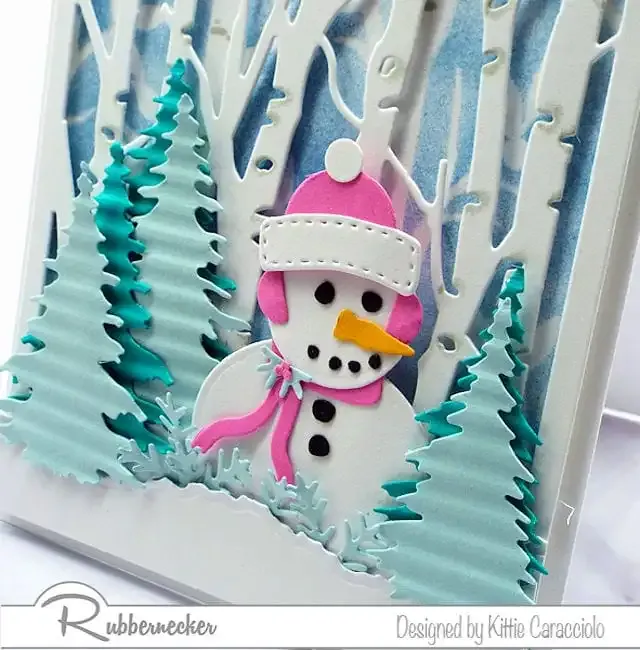 Make a Snowman Card in Fun Colors! - Kittie Kraft