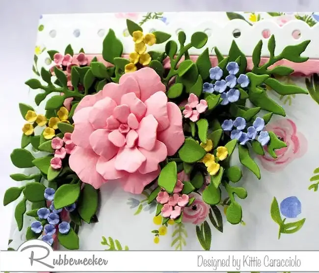 A Detailed Handmade Flower Bouquet Card - Kittie Kraft