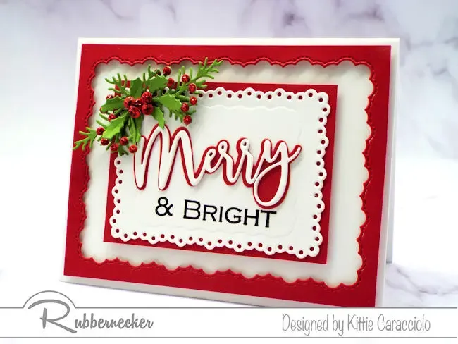 Idea For Cute Handmade Christmas Cards With Holly - Kittie Kraft