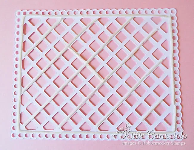 Easy White on White Die Cut Lattice Card - Kittie Kraft