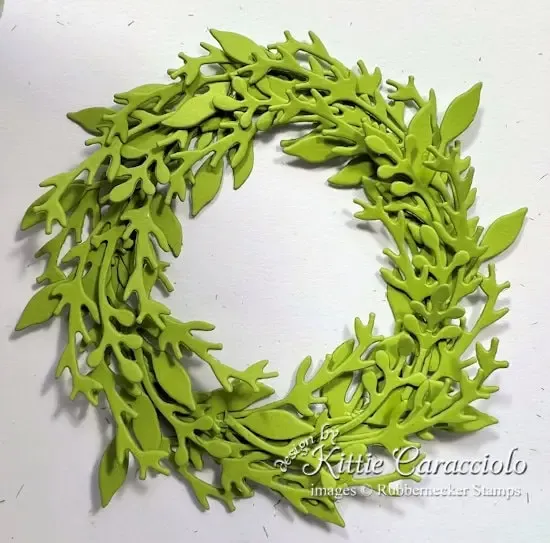 How To Make a Die Cut Spring Wreath Card - Kittie Kraft