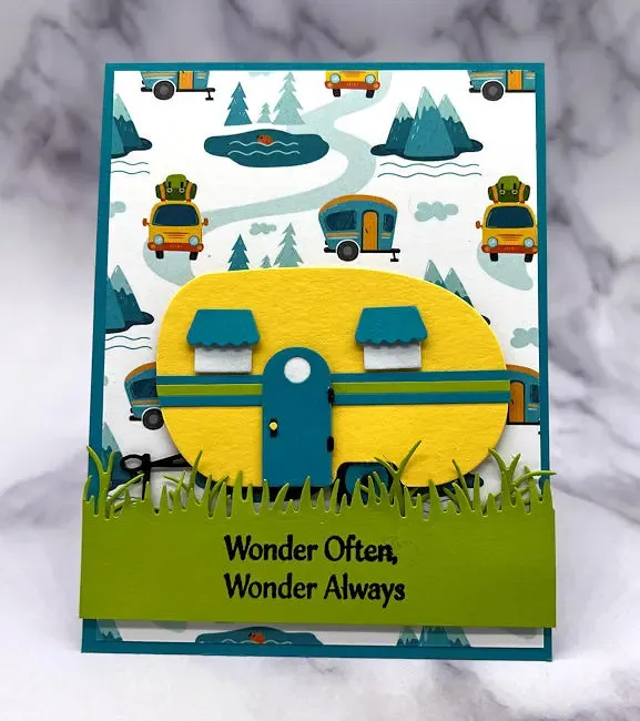 A Super Fun Handmade Retro Camper Greeting Card - Kittie Kraft