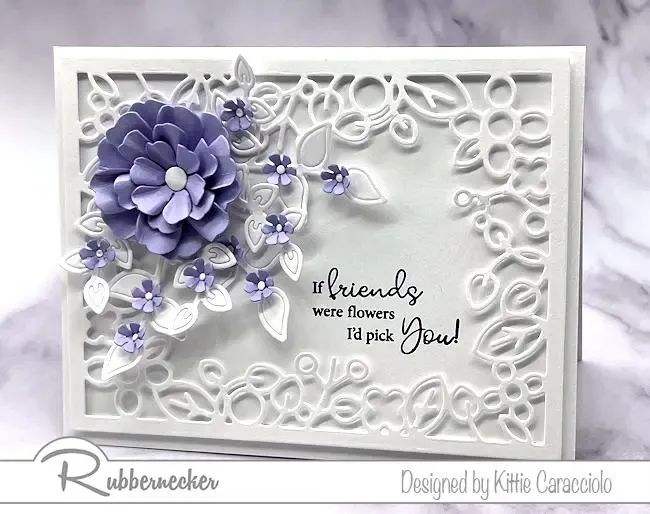 An Elegant Purple and White Handmade Card - Kittie Kraft