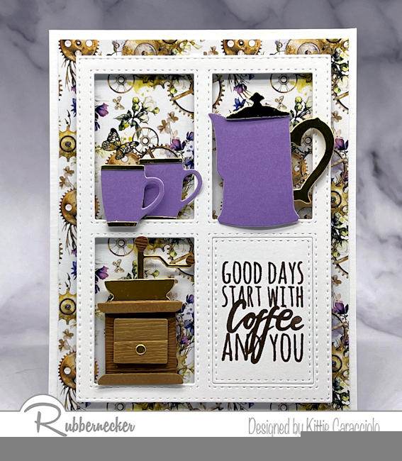 A Fun Retro Style Coffee Themed Card Idea - Kittie Kraft