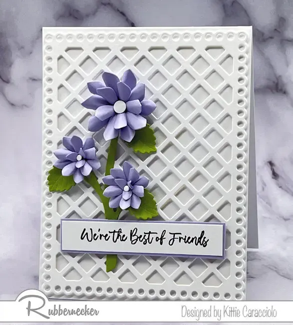 Easy White on White Die Cut Lattice Card - Kittie Kraft