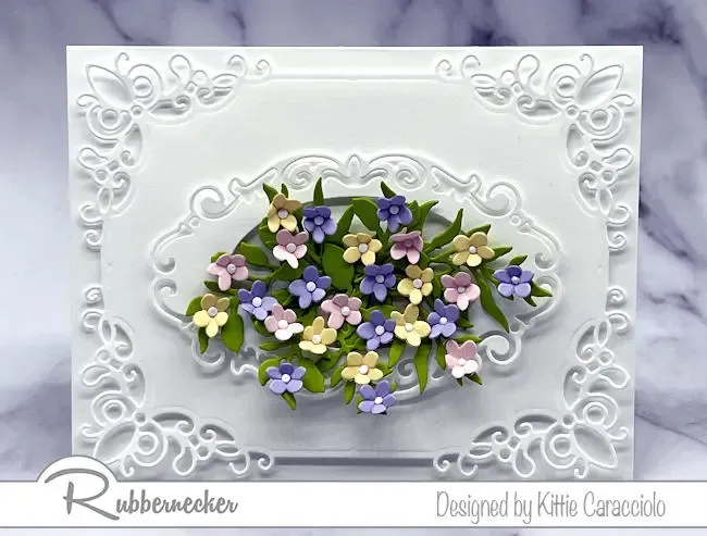 How To Use Tiny Paper Die Cut Flowers on a Card - Kittie Kraft