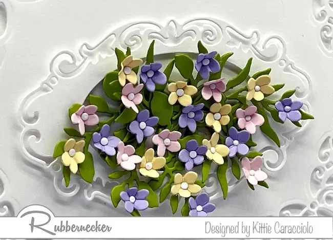How To Use Tiny Paper Die Cut Flowers on a Card - Kittie Kraft