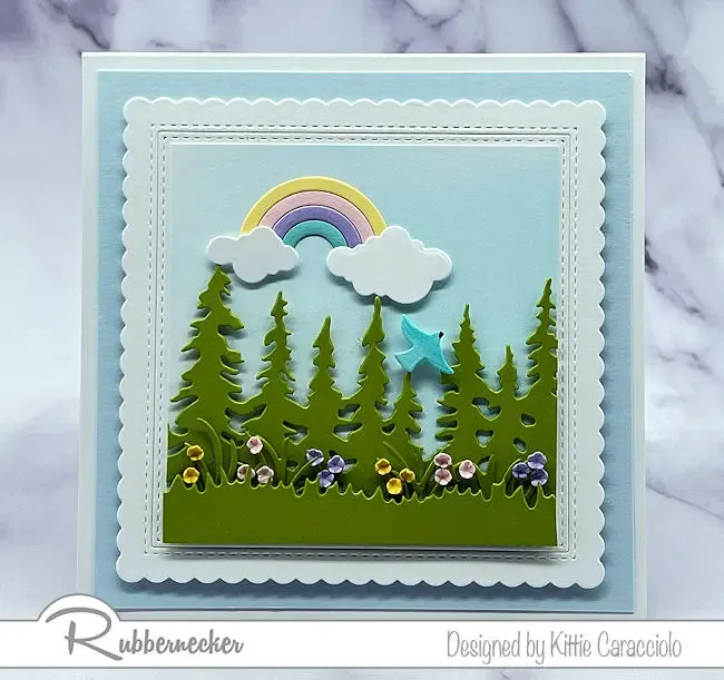 A Sweet Handmade Card With a Rainbow - Kittie Kraft