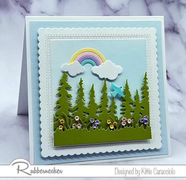 A Sweet Handmade Card With a Rainbow - Kittie Kraft