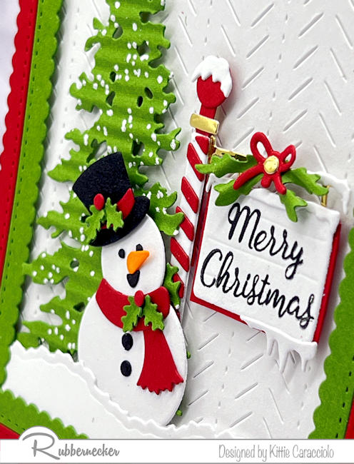 A Sweet Handmade Die Cut Snowman Card - Kittie Kraft