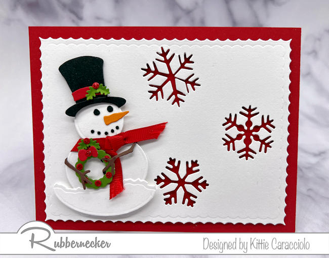 Cute Die Cut Snowman Card - Fast and Easy! - Kittie Kraft