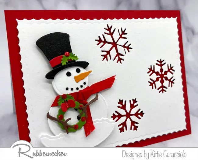 Cute Die Cut Snowman Card - Fast and Easy! - Kittie Kraft