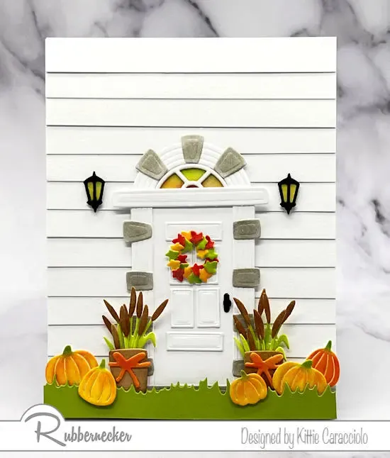 A Charming Fall Door Card Made With Die Cuts - Kittie Kraft