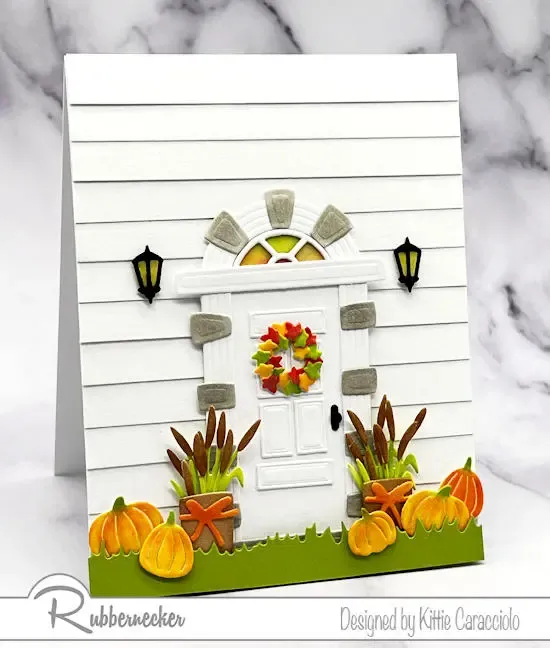 A Charming Fall Door Card Made With Die Cuts - Kittie Kraft