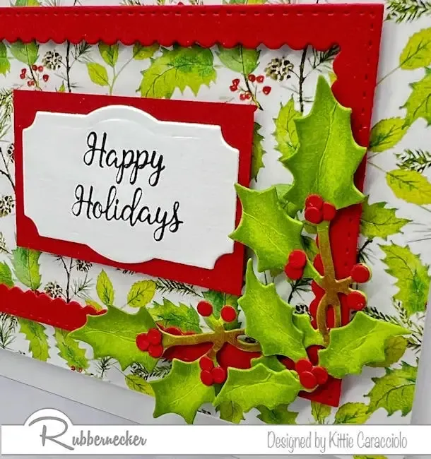 A Simple Handmade Holly Card - Quick and Easy! - Kittie Kraft