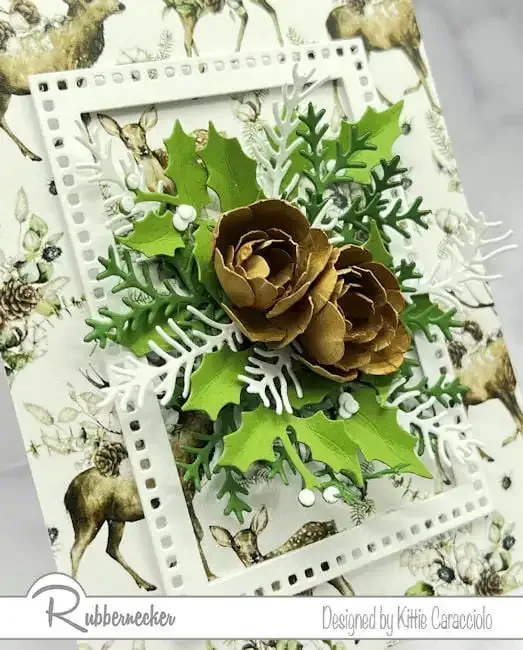 How To Make Paper Pine Cones For Cards - Kittie Kraft