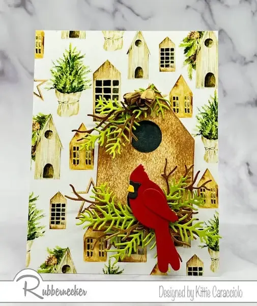 A Pretty Handmade Die Cut Cardinal Card - Kittie Kraft