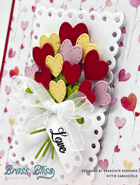 A Sweet Bouquet of Hearts Handmade Card - Kittie Kraft