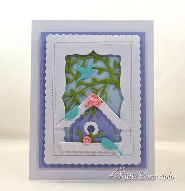 Happy Easter Bird House Scene - Kittie Kraft